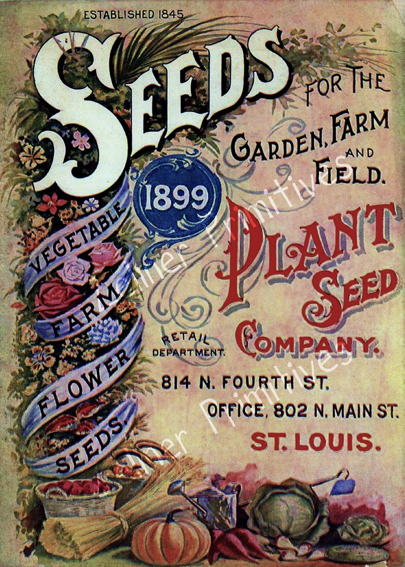 St. Louis Plant Seed Company Vintage Linen Print (16x11) - Etsy