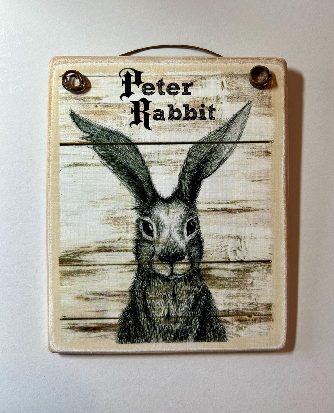 Peter Rabbit / Print Adhered to Wood and Ready to Display With a ...