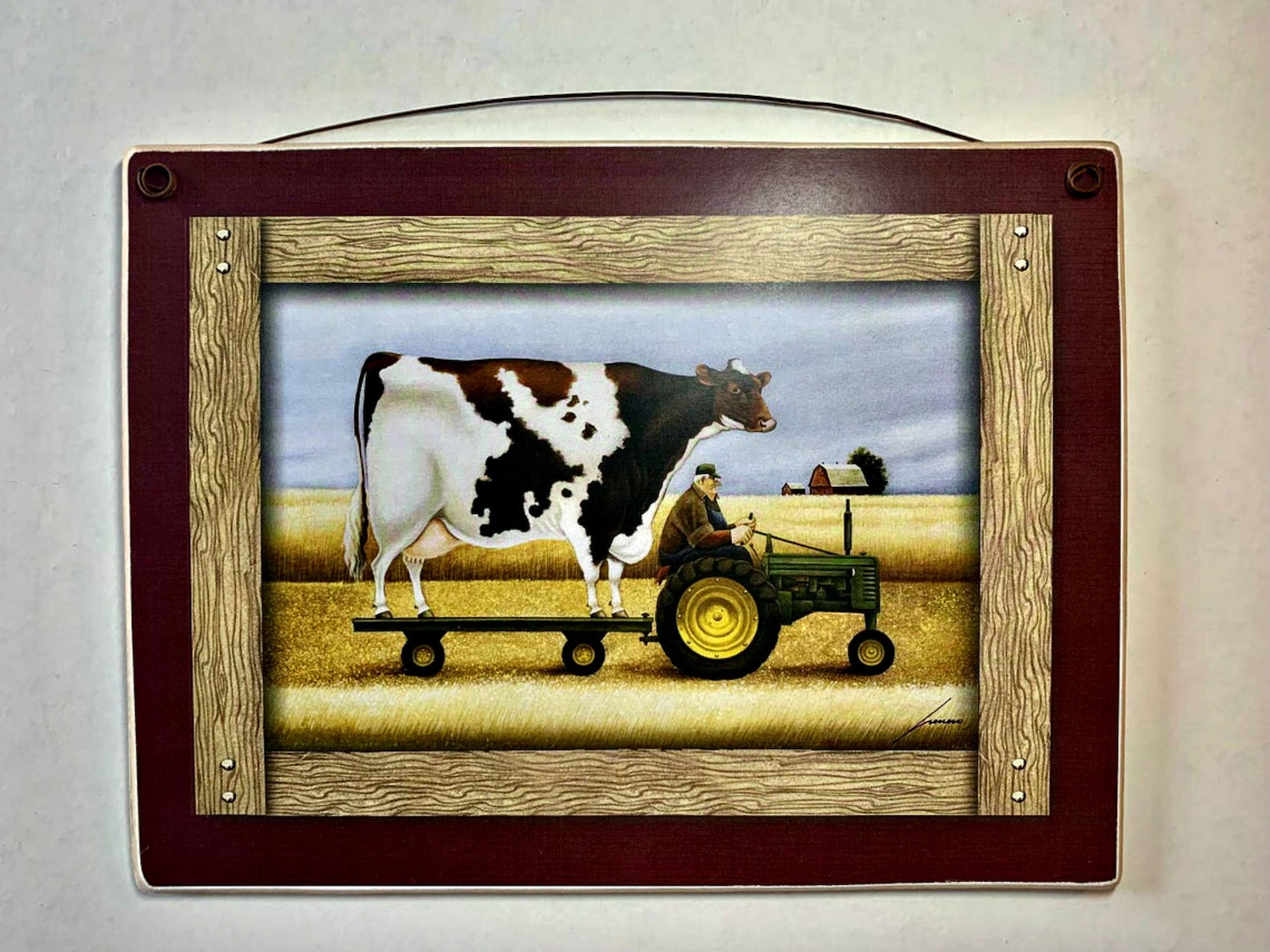 Primitive Americana Folk Art Print Adhered to Wood / Ready to | Etsy