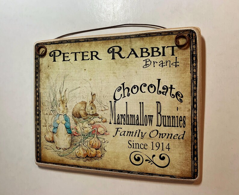 Peter Rabbit Marshmallow Bunnies / Wood Sign or Print to Frame Yourself ...