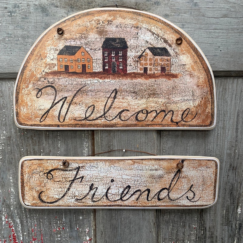 Primitive Welcome - Etsy