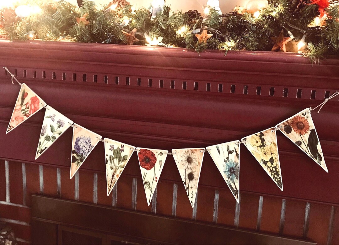 Vintage Flower Banner / Makes A Great Gift Because These Flowers Won't ...