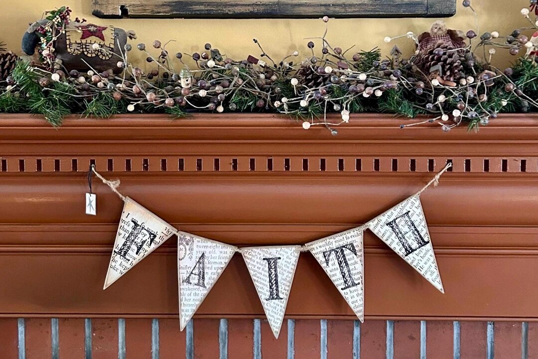 Faith Banner: Handmade Pennant Garland With Wood Backing - Etsy