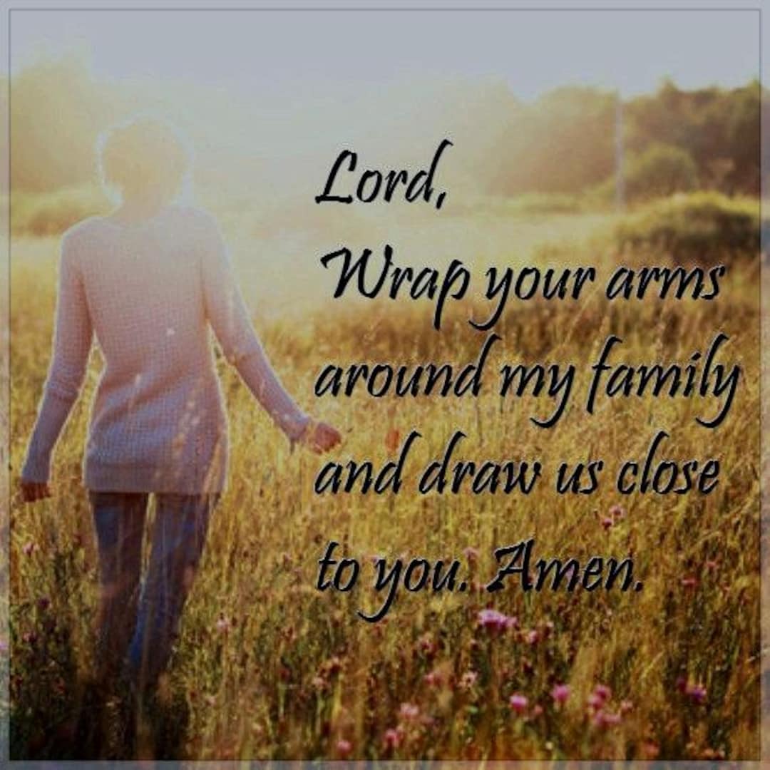 Religious Wood Plaque: Lord Wrap Your Arms Around My Family (3”x4” or 4 ...