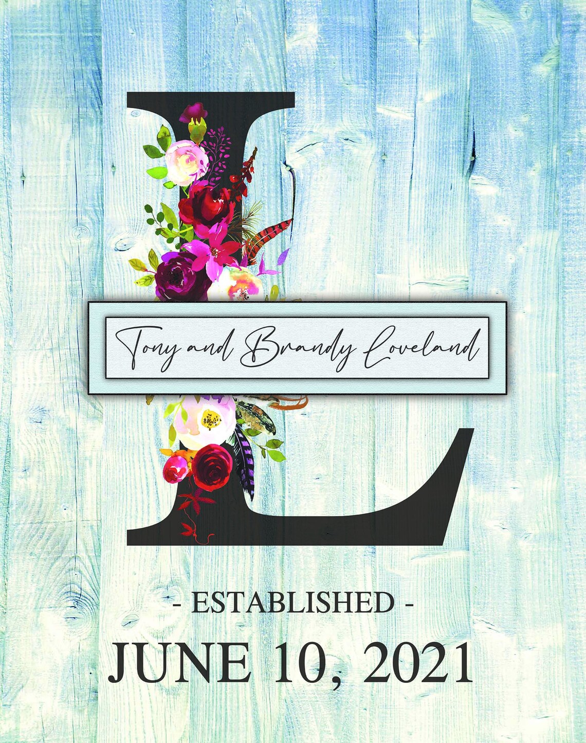 Custom Made Monogram / Print to Frame Yourself or Print - Etsy