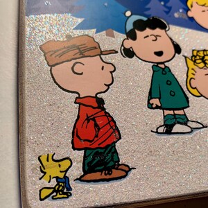 Charlie Brown Christmas Wood Sign: Sparkling Glitter Peanuts Gang Art ...