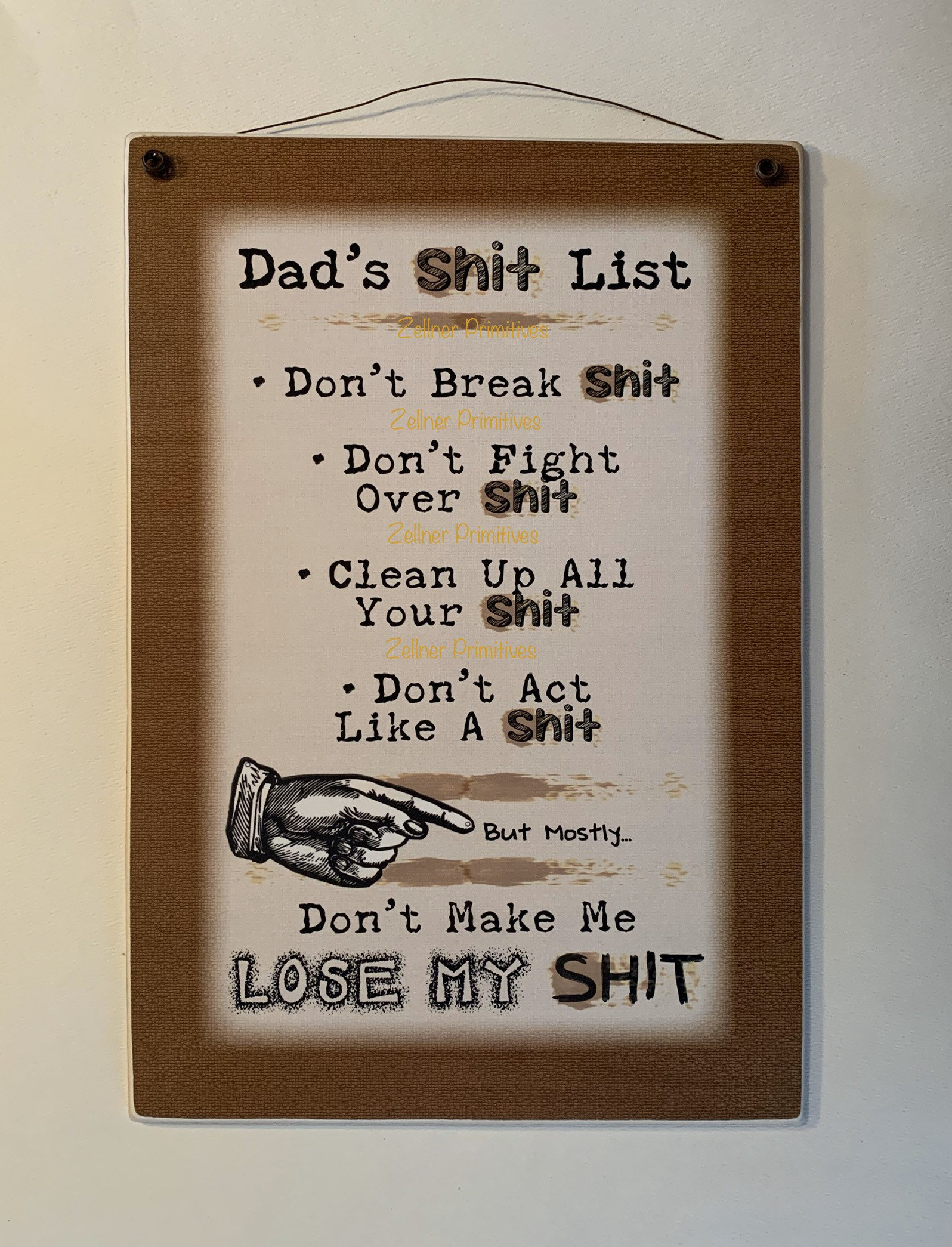 Mom's/dad's Shit List Wood Sign - Funny Photo Gift (16” X 11” - Etsy