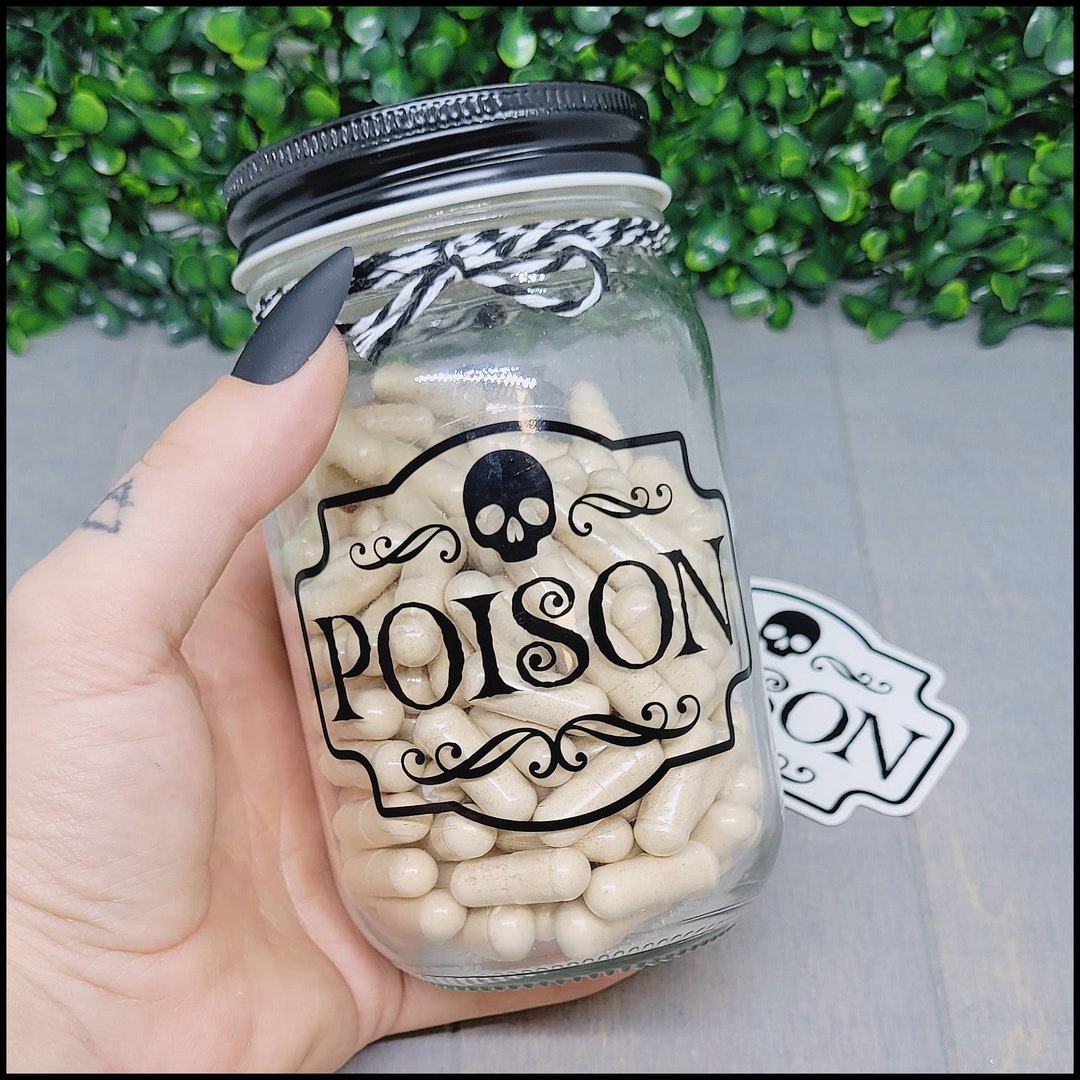 Poison Label Transparent Sticker, Waterproof Sticker, Water Bottle ...