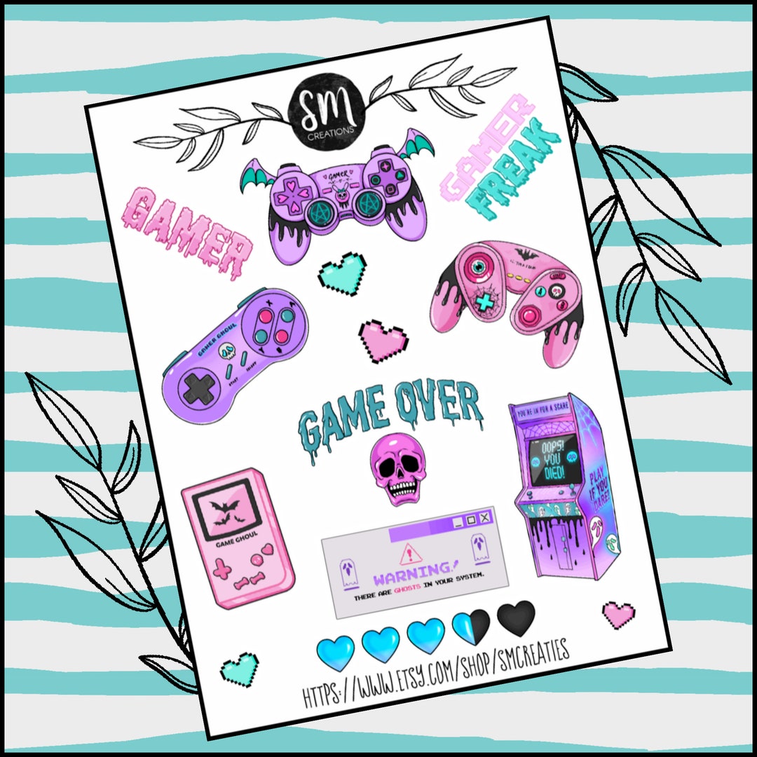 PASTEL GAMER SHEET Stickers Sheet Gamer Pastel Pastel - Etsy