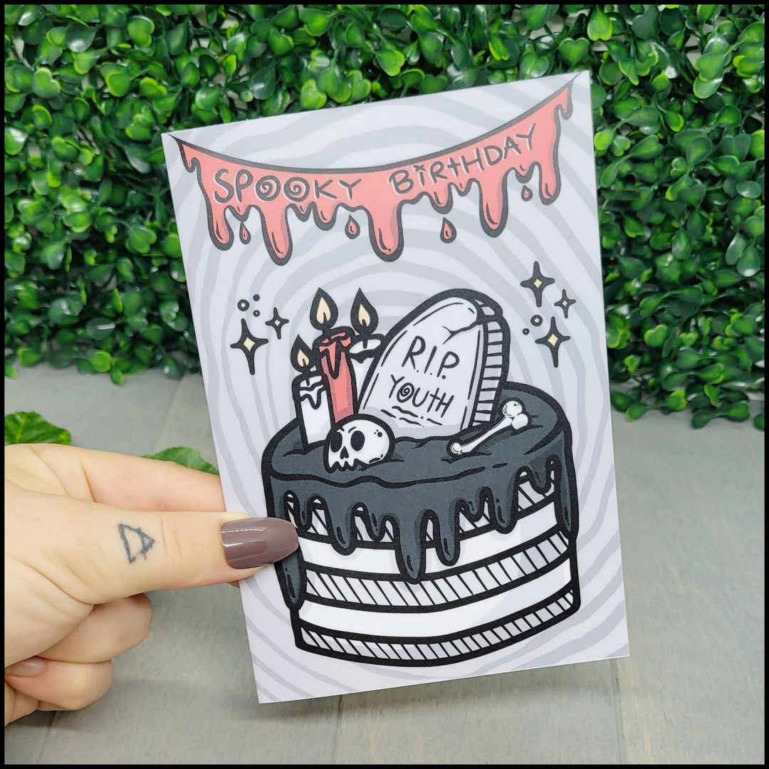 Spooky Birthday Birthday Card Greeting Card Creepy Cute - Etsy