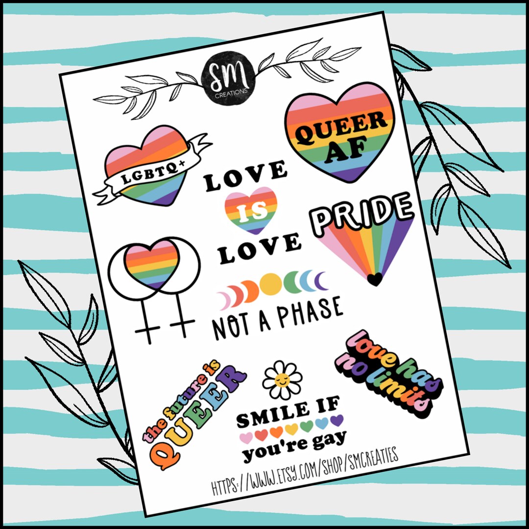 LGBTQIA STICKERS SHEET Stickers Lgbtq Lgbtq Lgbtqia - Etsy