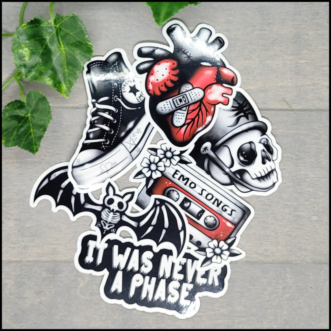 It Was Never a Phase Stickers 6 Designs Emo Sticker, Elder Emo Sticker ...