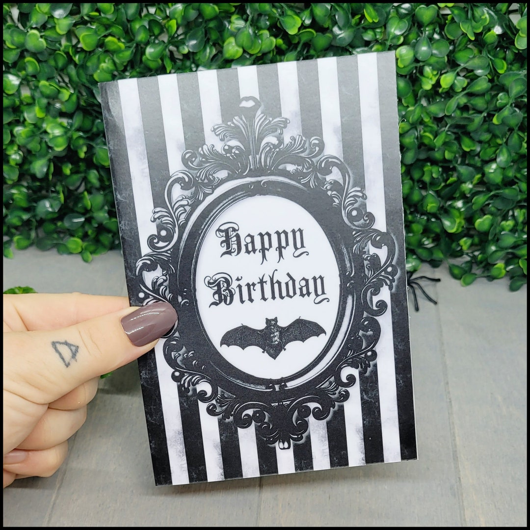 Gothic Birthday Birthday Card Greeting Card, Goth Birthday, Bat, Frame ...