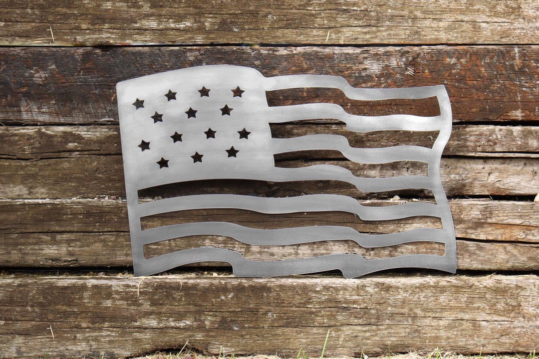 American Flag Sign | Raw Steel Sign | Decorative Metal | Wall Art ...