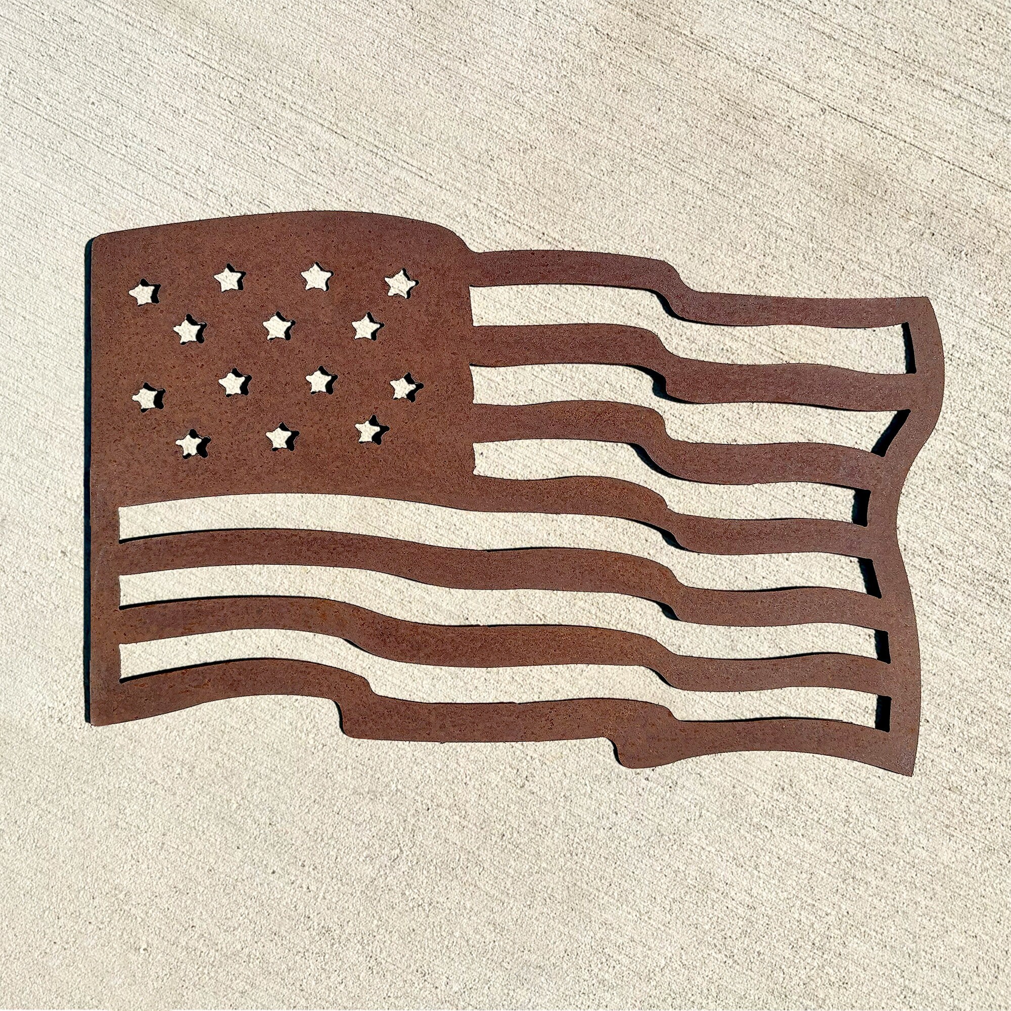 American Flag Sign Rusted Steel Sign Decorative Metal - Etsy