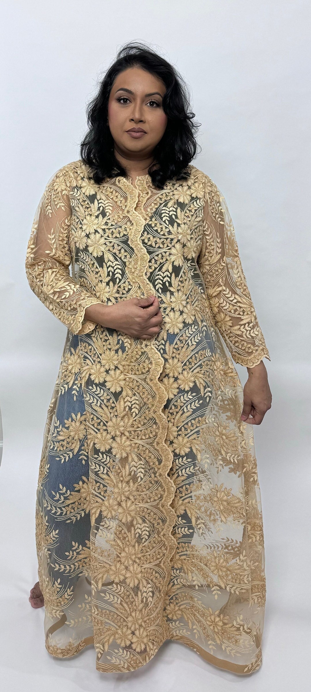 Gold Lace Maxi Duster Jacket - Etsy