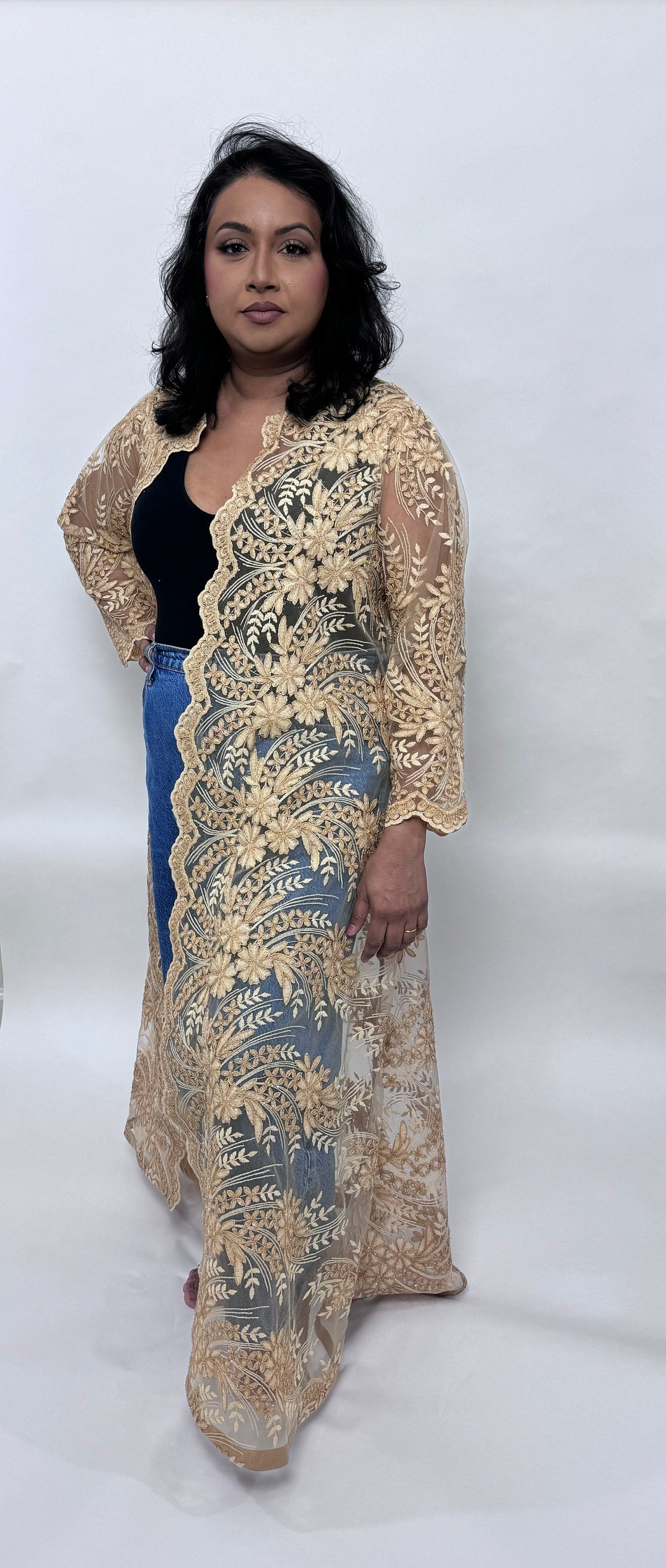 Gold Lace Maxi Duster Jacket - Etsy