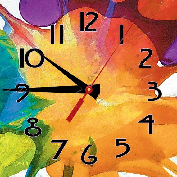 Items similar to Abstract Number 11 Clock, 8x8, Contemporary, Modern ...