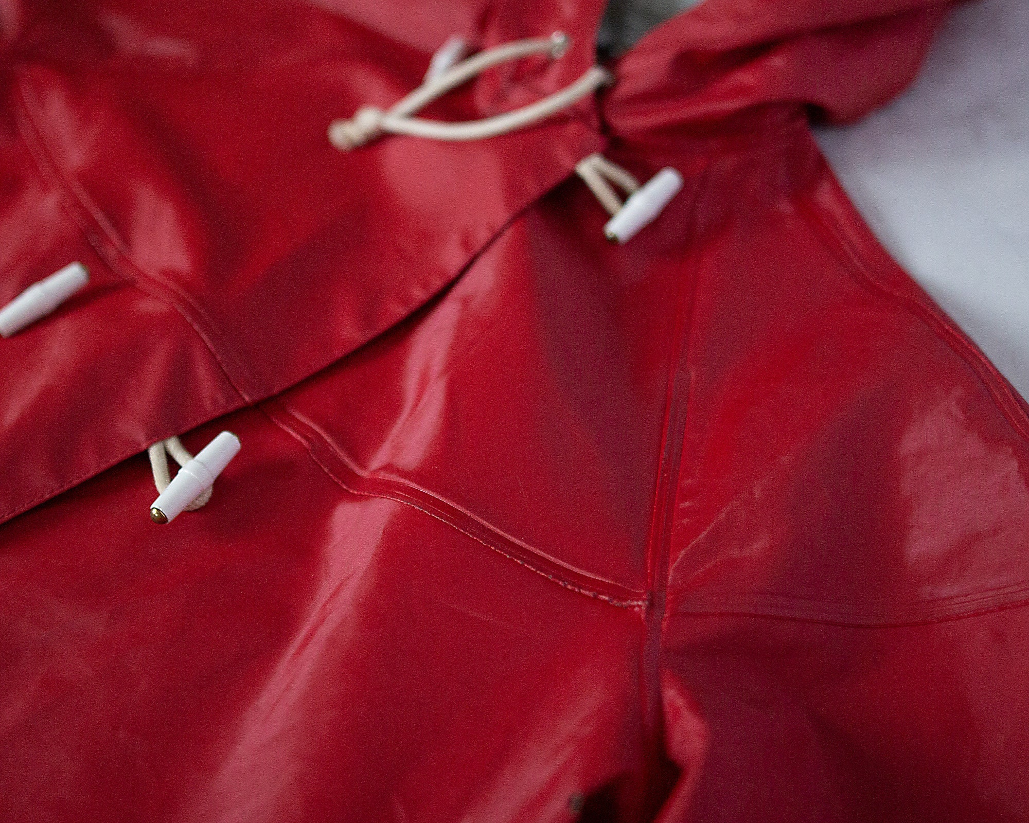 Vintage Red Waterproof Hooded Women's Raincoat / Size M - Etsy