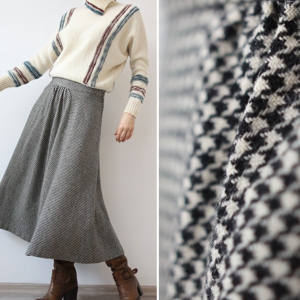 Houndstooth Skirt - Etsy