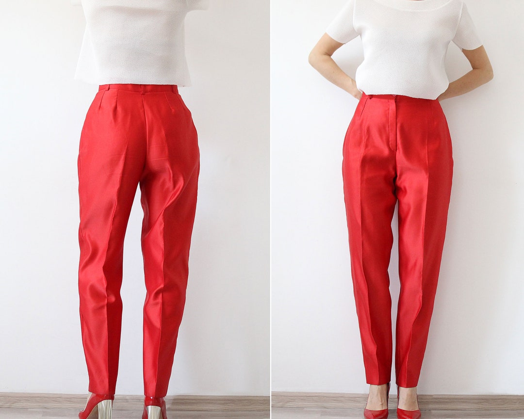 Red Yves Ssaint Laurent Pants Trousers / Size US 8 / Size Small - Etsy