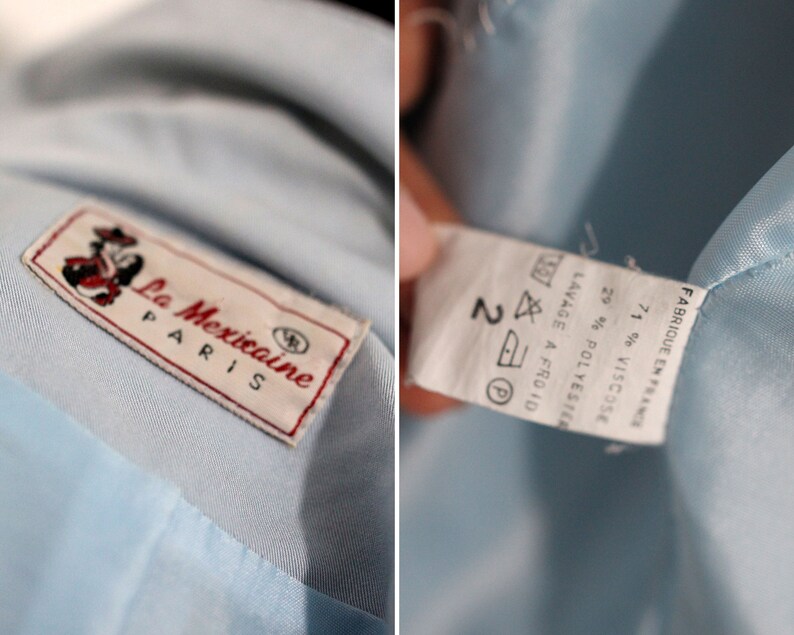 Light Blue Vintage French Big Shoulders Slim Buttoned Single - Etsy