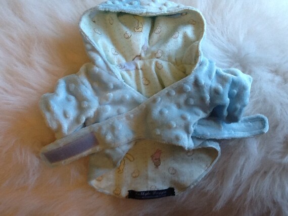 Baby Blue Velour Doggie Bathrobe Lined in Light Green Piglet - Etsy