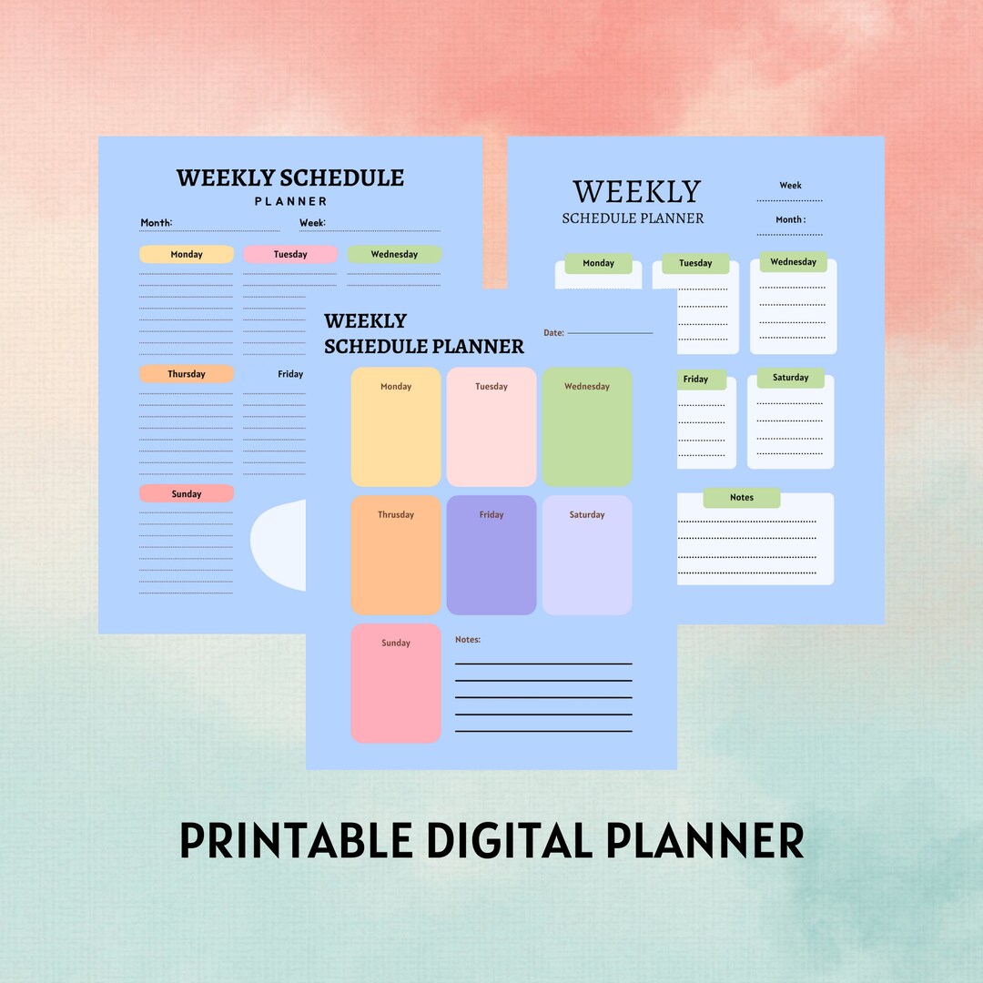 Weekly Planner Blue Printable Planner Weekly Printable Planner A4 ...