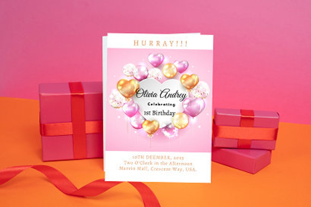 Birthday Invitation Ballon Birthday Invitationprintable Editable ...