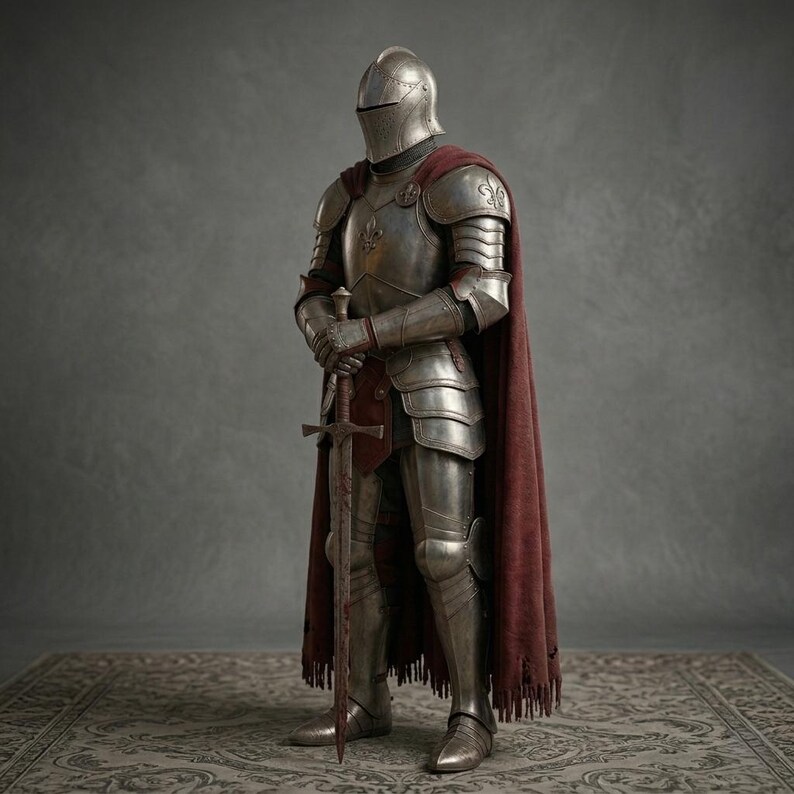 Gothic Knight Armor Suit | Full Body Medieval Fleur-de-lis Costume ...