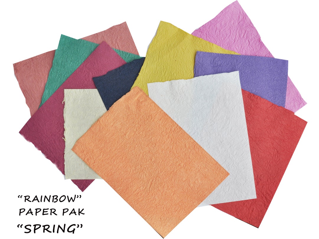 11 Sheet HANDMADE PAPER PAK "spring"- Textured 9" X 12" Seasonal Sheets ...