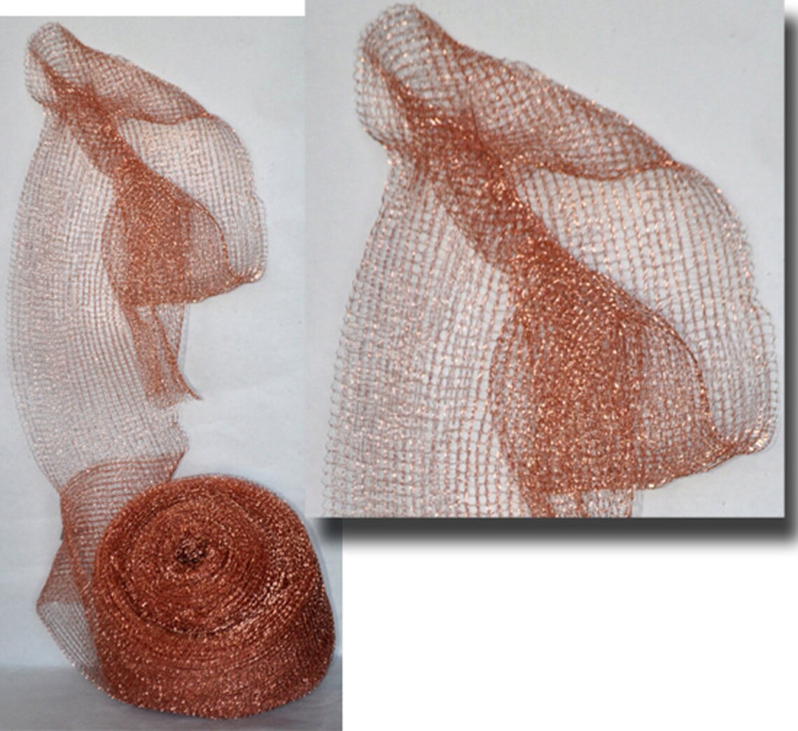 COPPER CROCHETED MESH by-the-yard metal Mesh - Etsy