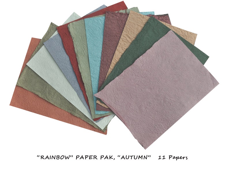 11 Sheet HANDMADE PAPER PAK autumntextured - Etsy