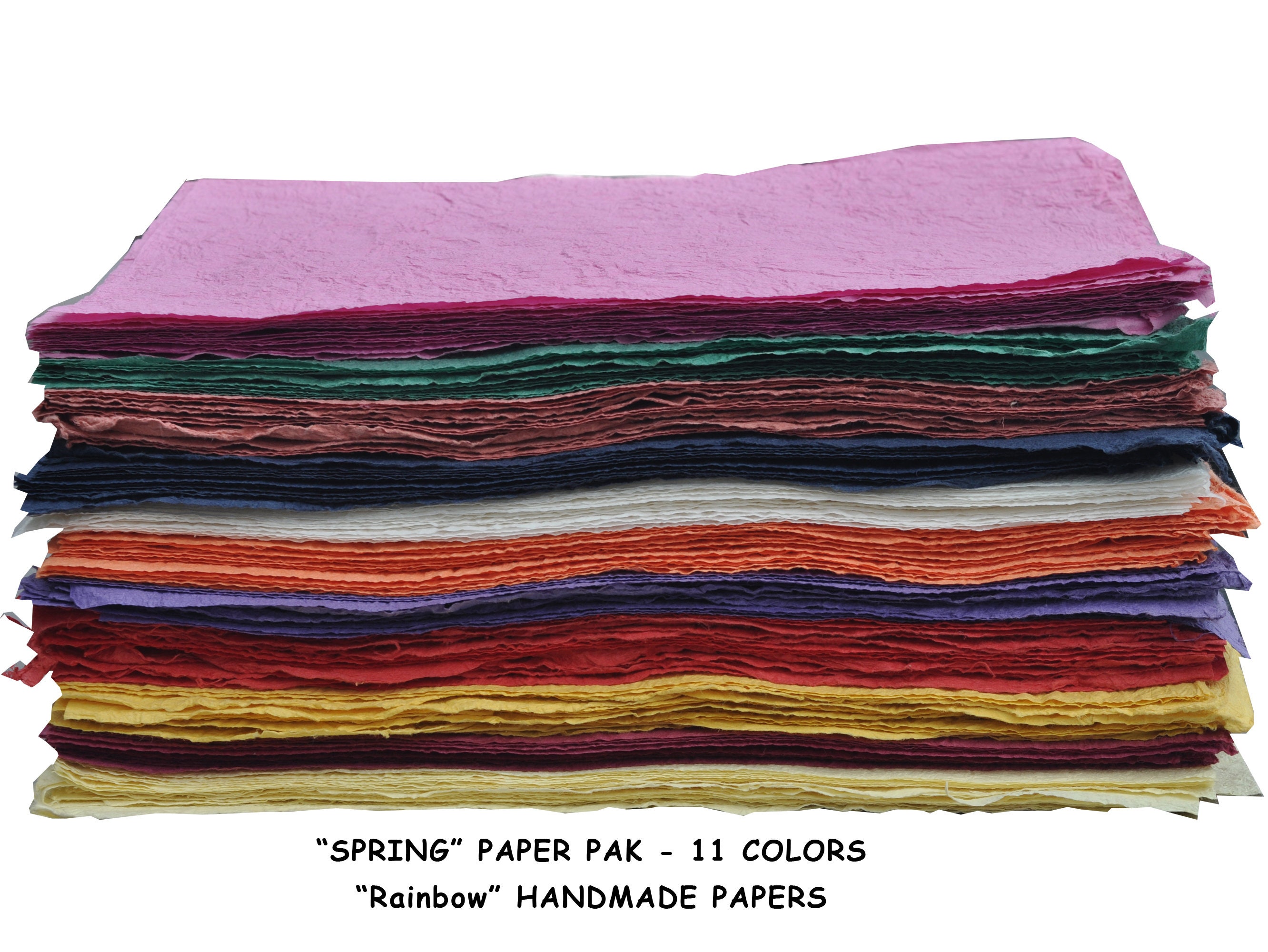 11 Sheet HANDMADE PAPER PAK spring Textured 9 X 12 Seasonal Sheets in ...