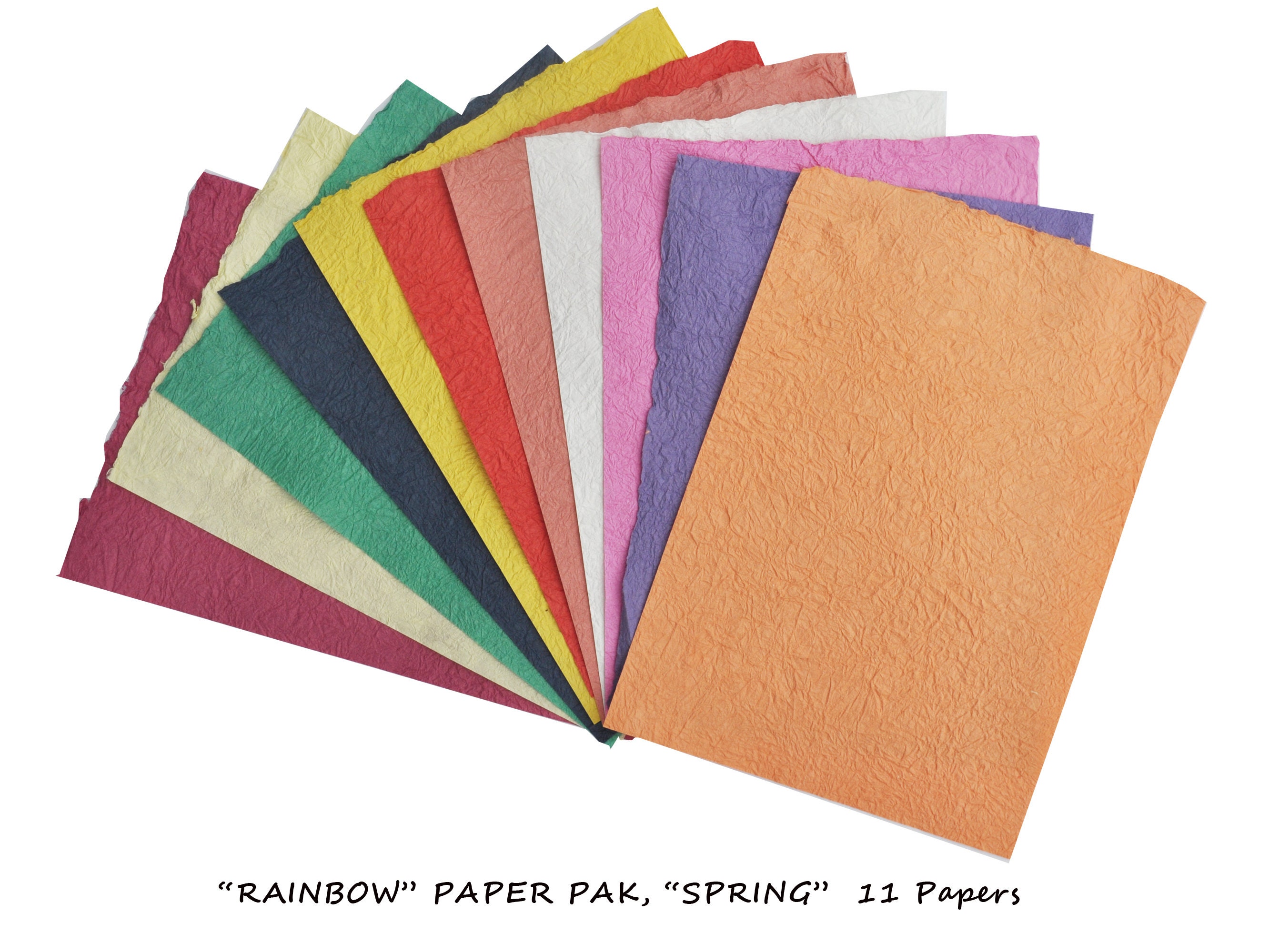 11 Sheet HANDMADE PAPER PAK spring Textured 9 X 12 Seasonal Sheets in ...