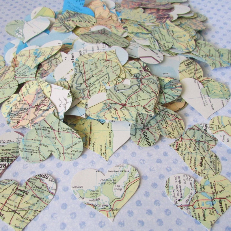Map Confetti - Etsy
