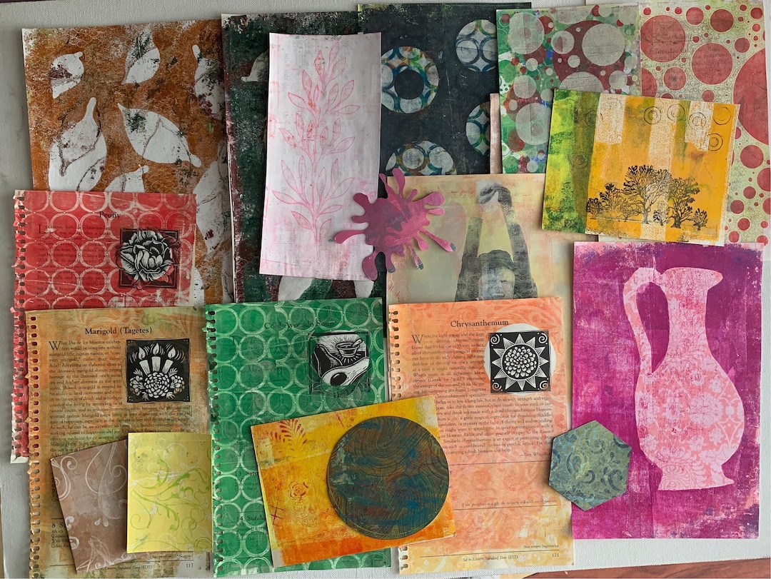 16 Pieces Papercraft Supplies Collage Lot Mixed Media Junk Journal Hand ...