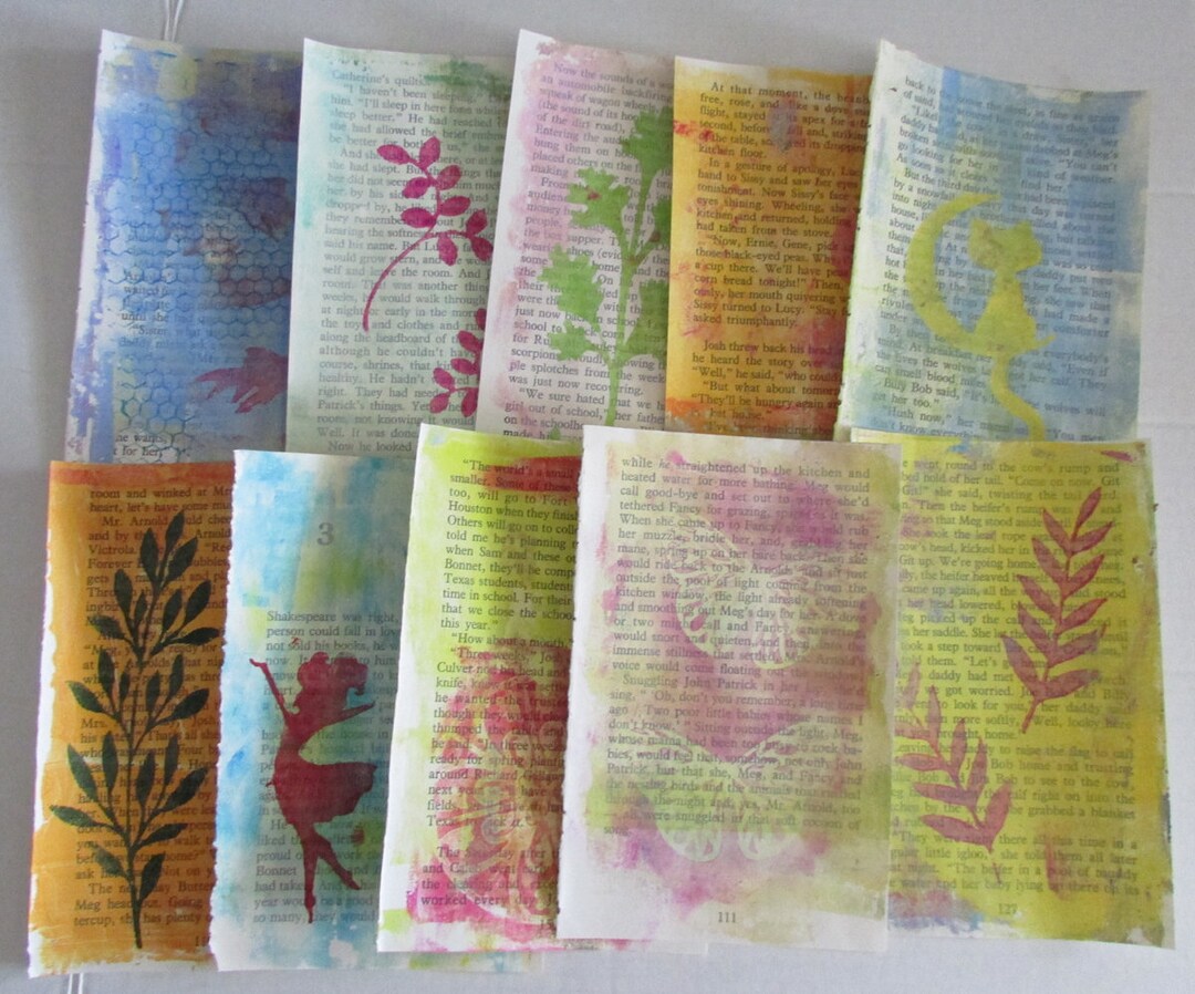 10 Altered Book Pages for Collage Art Notebook Journal Mixed Media Art ...