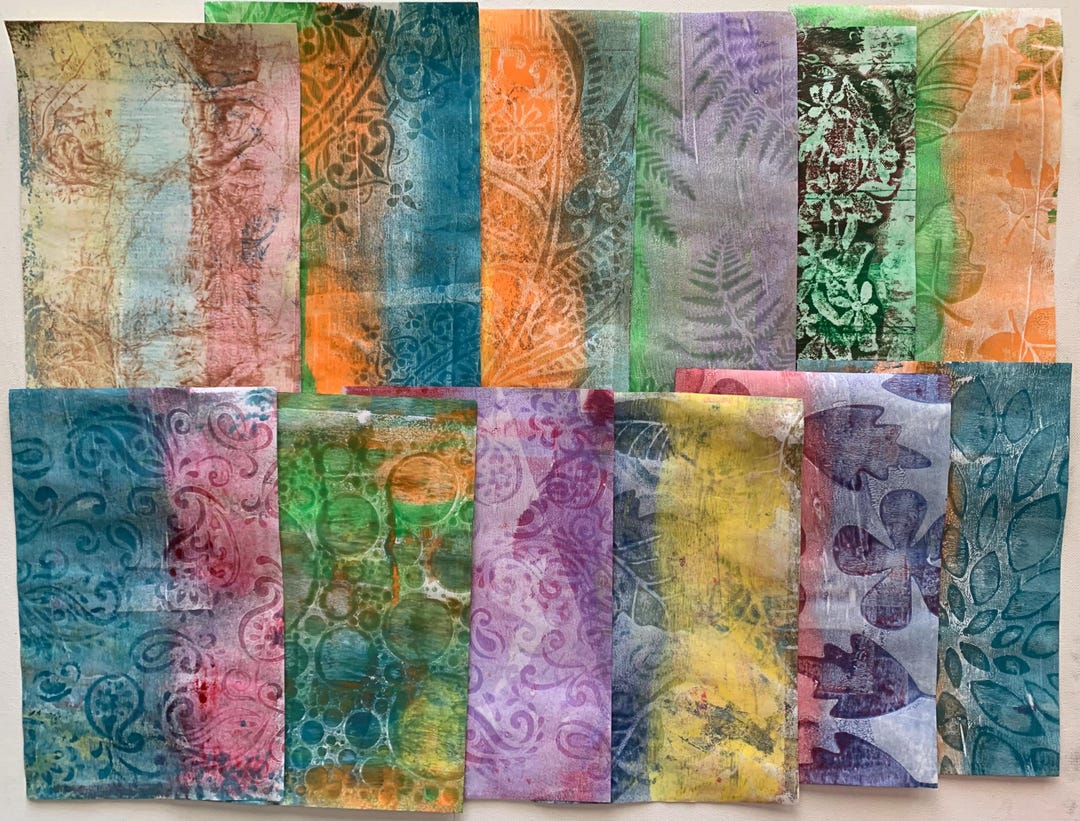 Colorful Hand Painted Scrapbook Paper Pack Collage Sheets Painted ...