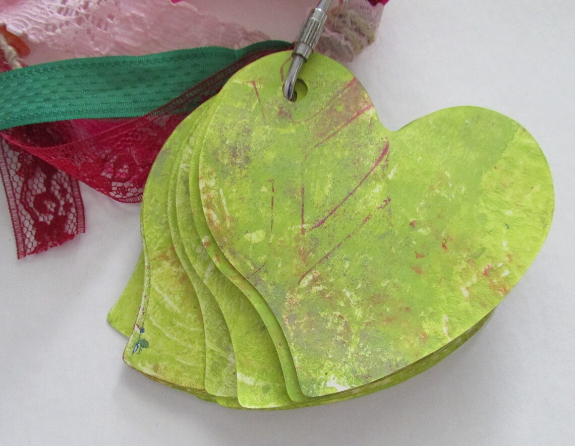 Hand Printed Heart Shaped Flash Cards Blank Note Cards With - Etsy