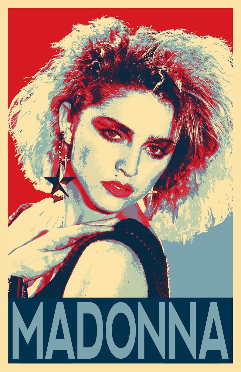 Madonna Pop Art Illustration 2 80's Singer Music Icon | Etsy