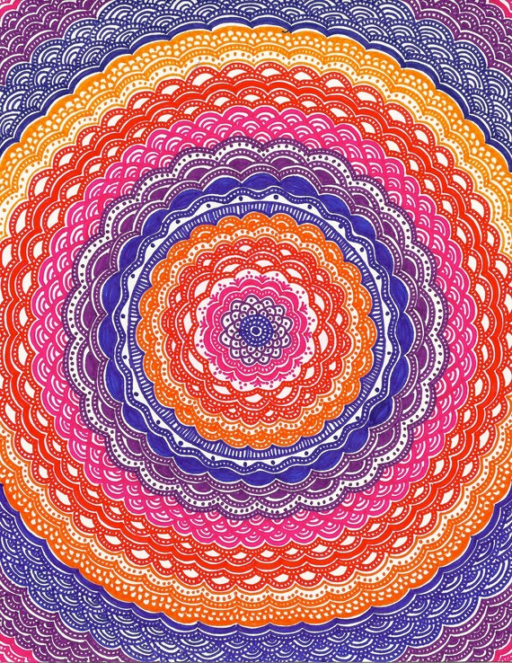 Items similar to Multicolor Original Drawing 8.5 x 11" on Etsy