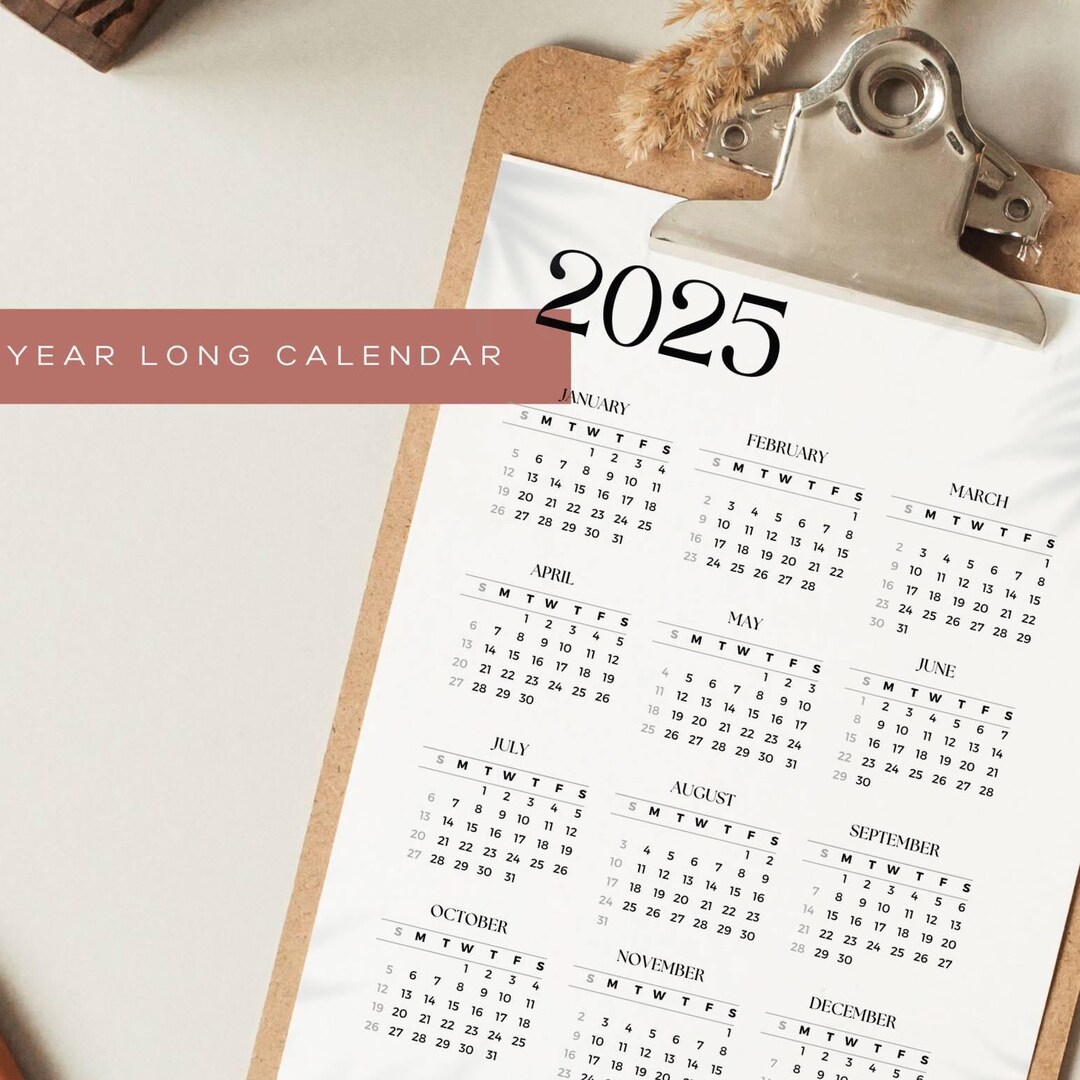 2025 Palm Leaf Printable Calendar: Yearly At-a-glance (digital Download ...
