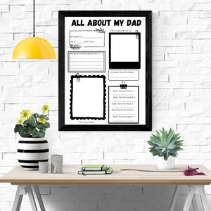 All About My Dad Printable- Father's Day Gift-father's Day Printable ...