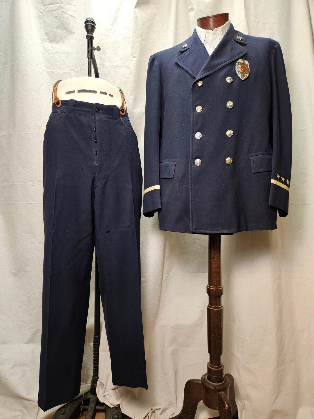 1940s Portland Fireman's Blues Uniform - Assistant Chief Jacket With ...