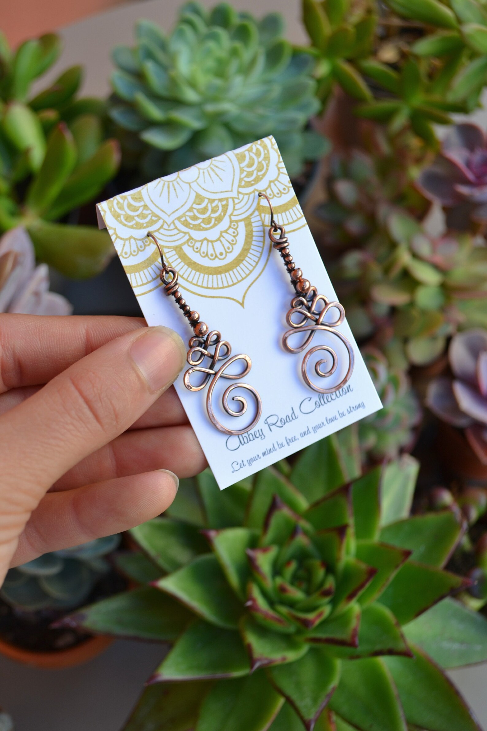 Copper Unalome Earrings. Boho Jewelry. Copper Earrings. | Etsy