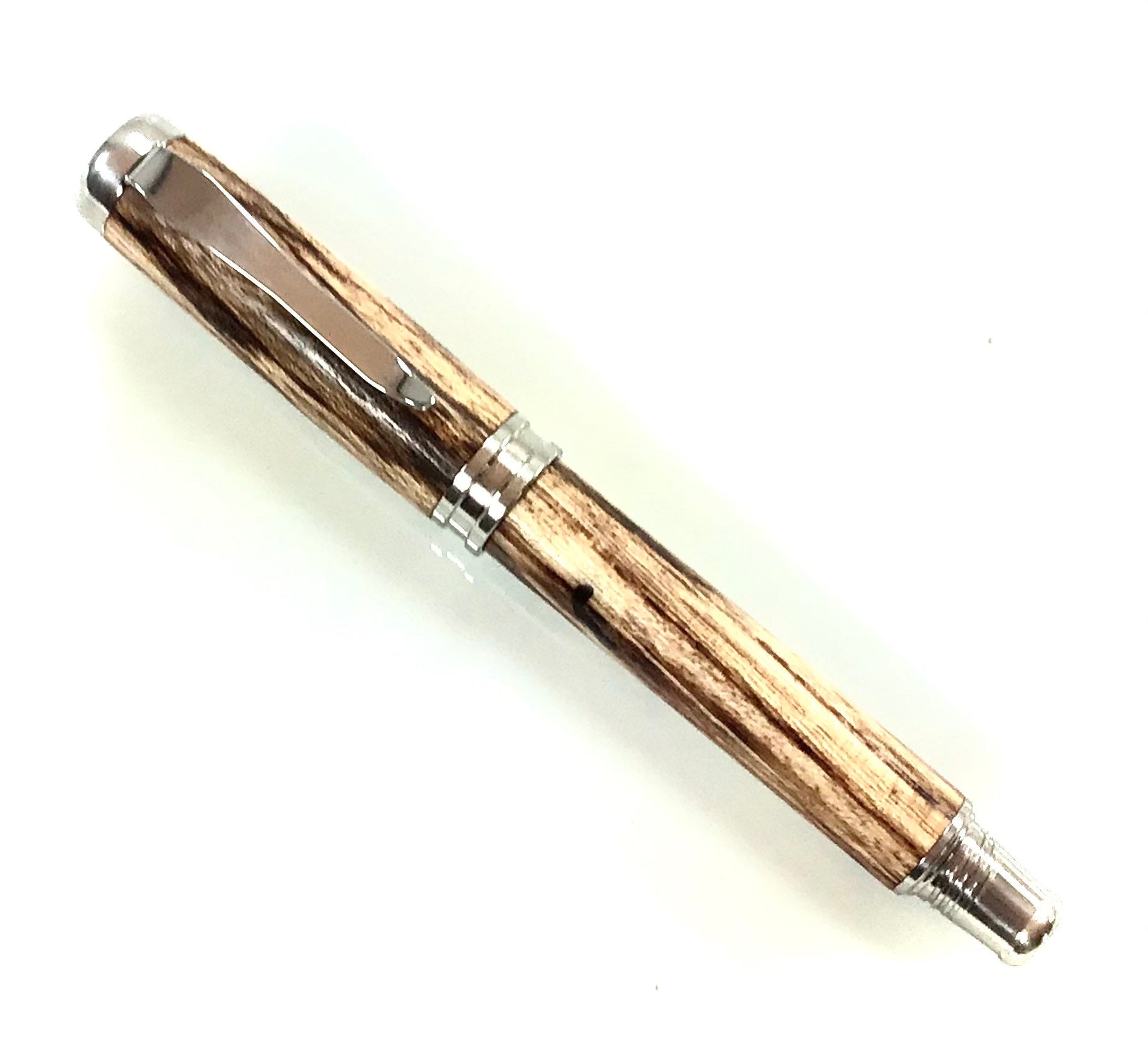 Wooden Fountain Pen Spalted Hackberry Made in USA Stainless Steel ...