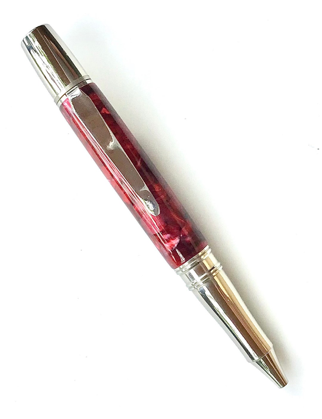 Custom Acrylic Pen Hand Turned - Beautiful Red Acrylic - Made in USA ...