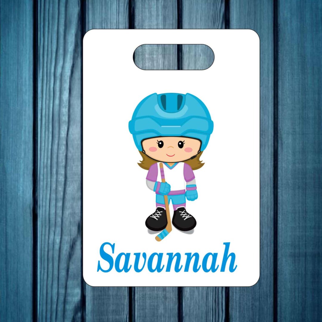 Backpack Tag, Girls Baseball Tag, Gym Bag Tag, Lunch Box Tag, Sports ...