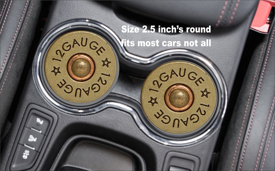 12 Gauge Ammo, Car Coaster Set of 2, Men's Car Coaster, 2nd Amendment ...
